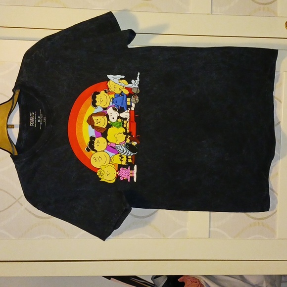 Peanuts | Tops | Nwot Peanuts 223 Marbelized Black 00 Cotton Tshirt | Poshmark